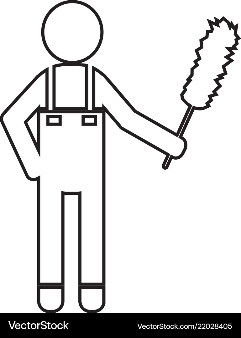 Cleaner man and cleaning tool equipment design Vector Image