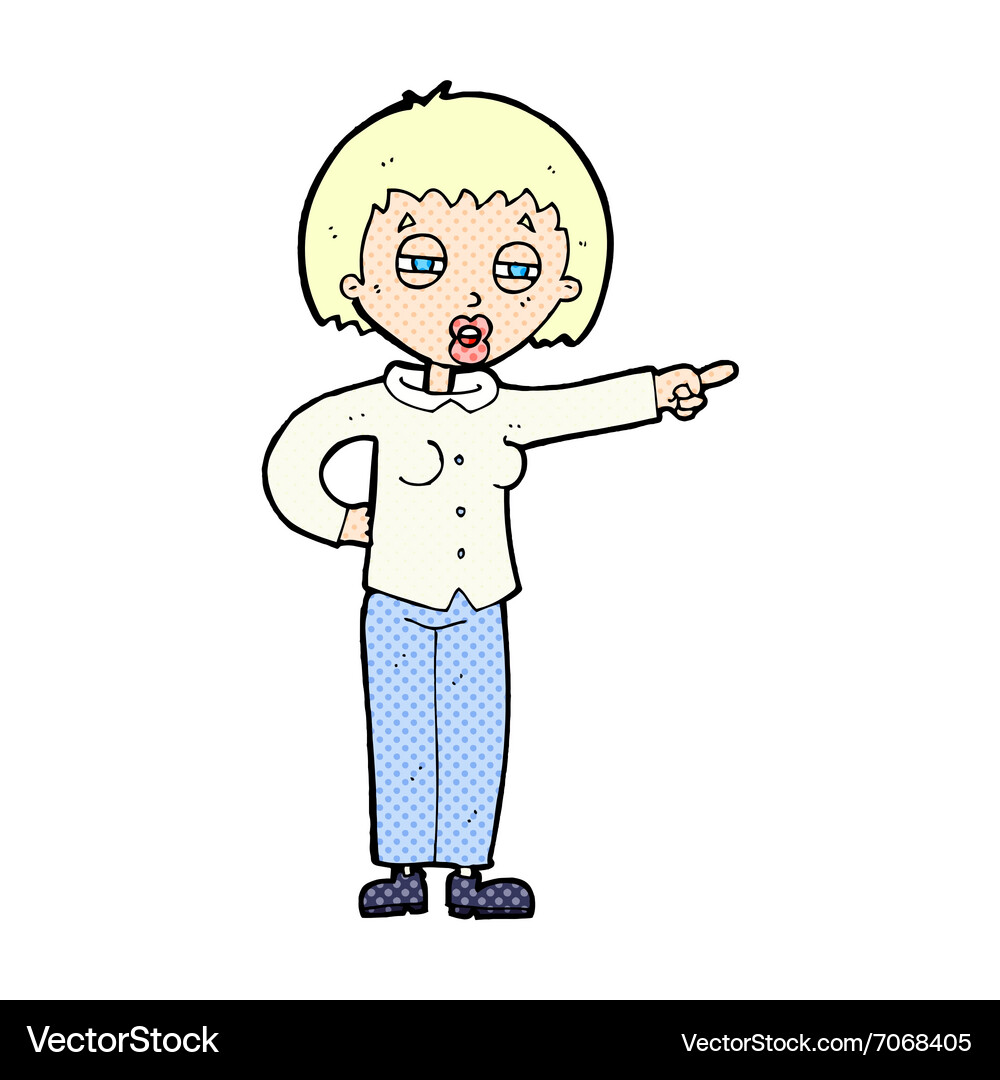 Comic cartoon woman telling off Royalty Free Vector Image