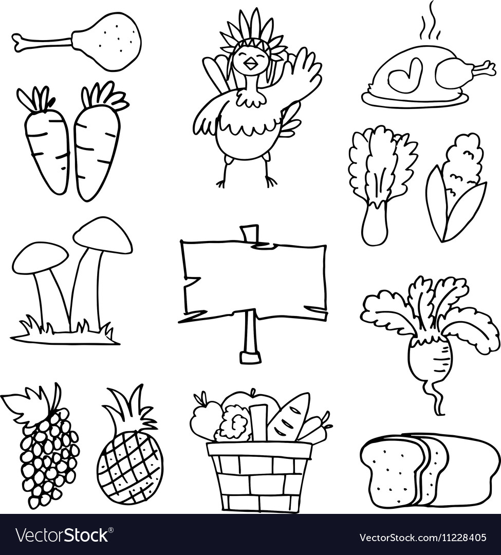 Doodle of thanksgiving set collection Royalty Free Vector