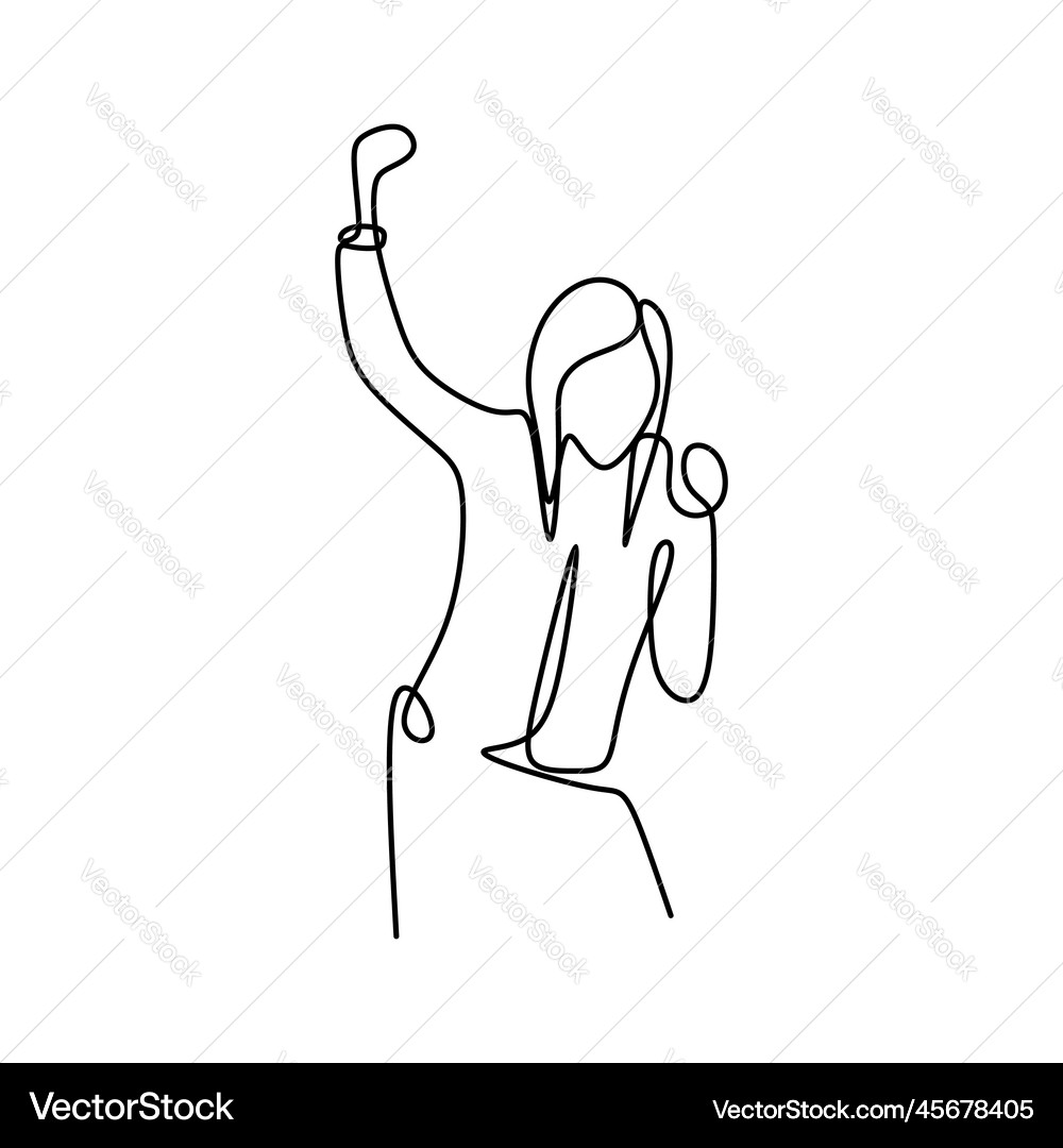 Drawing a continuous line of office employees Vector Image