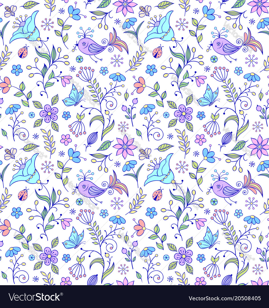 Floral seamless pattern Royalty Free Vector Image