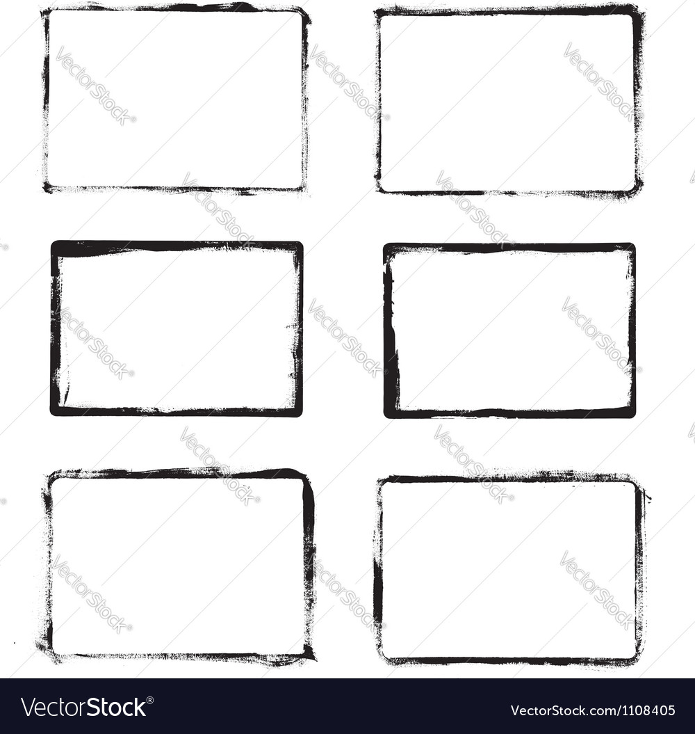 Frames drawn ink brush Royalty Free Vector Image