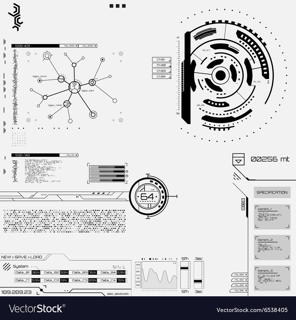 Futuristic graphic user interface Royalty Free Vector Image Futuristic graphic user interface Royalty Free Vector Image