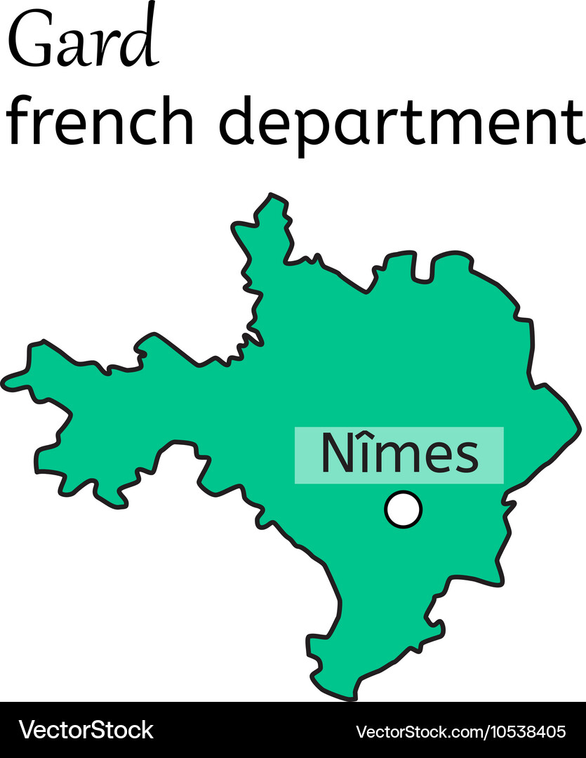 Gard french department map Royalty Free Vector Image