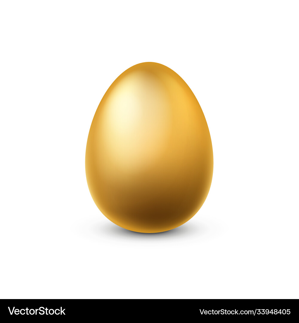 Gold egg traditional easter golden glittering Vector Image