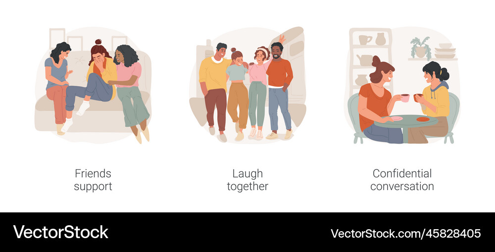 Good friends isolated cartoon Royalty Free Vector Image