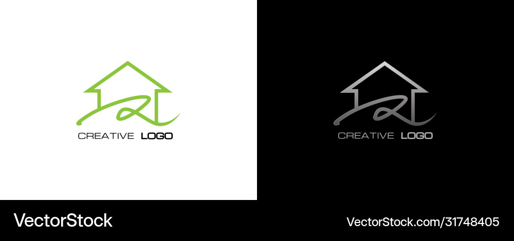 House logo with letter r concept Royalty Free Vector Image