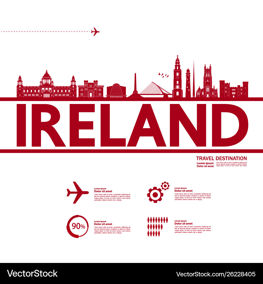 Ireland travel destination Royalty Free Vector Image