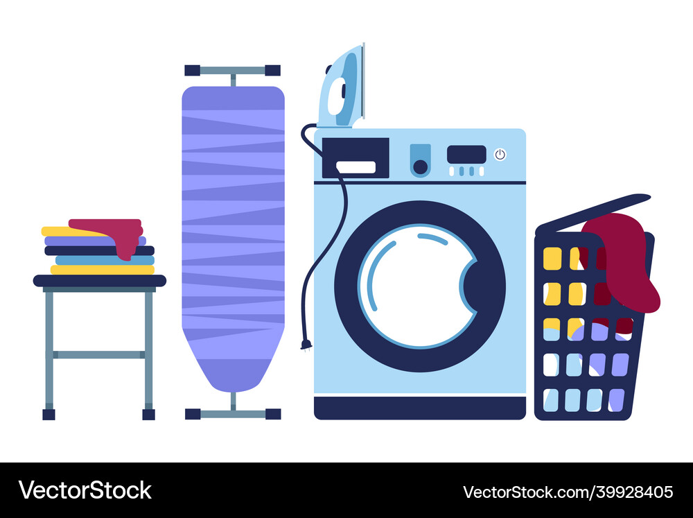 Laundry room washing in the machine Royalty Free Vector