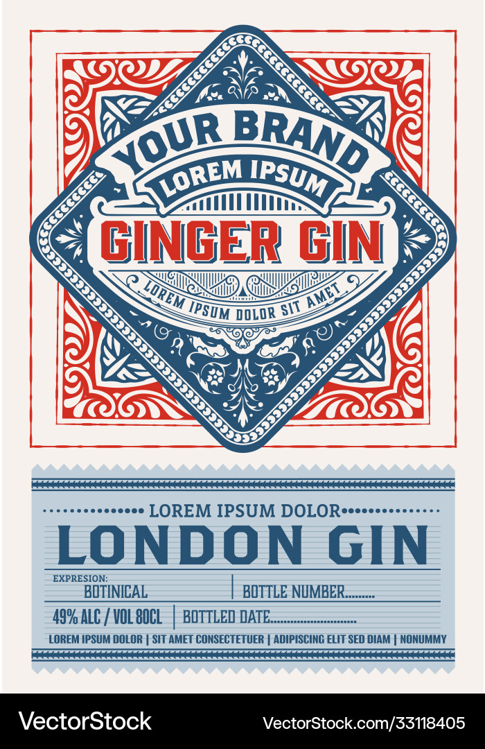 Old label design for whiskey and wine label Vector Image