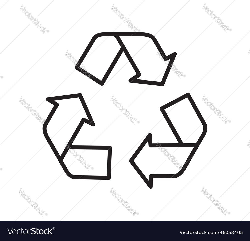 Recycle symbol line icon isolated Royalty Free Vector Image