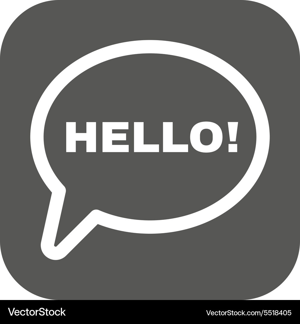 The hello icon Greet and hi symbol Flat Royalty Free Vector