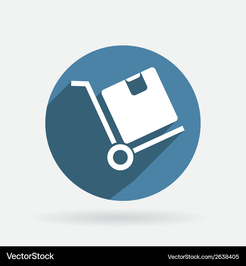 Truck with box logistic icon circle blue icon Vector Image