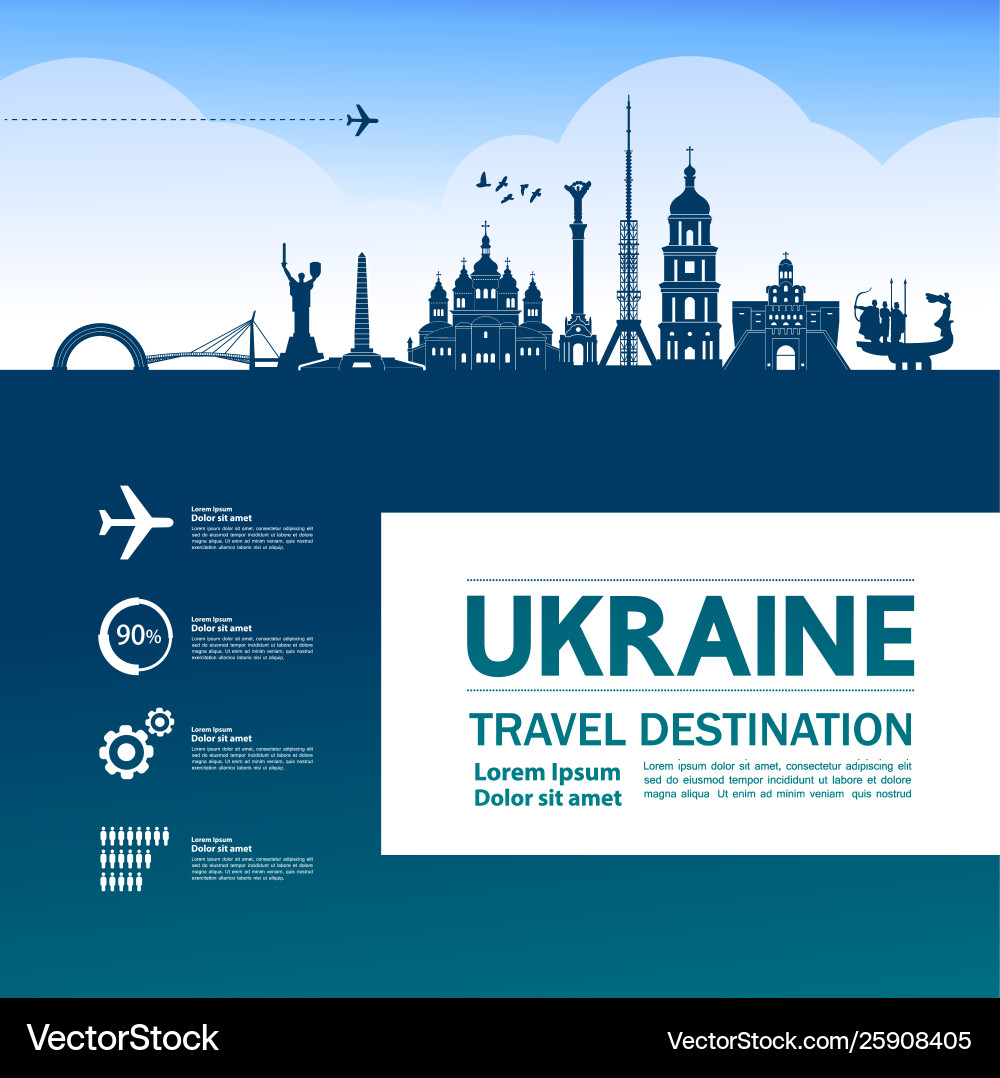 Ukraine travel destination Royalty Free Vector Image
