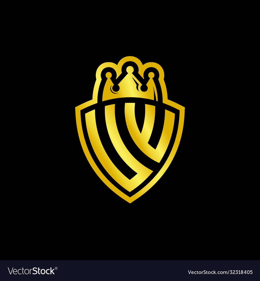 Uw monogram logo with shield and crown style Vector Image