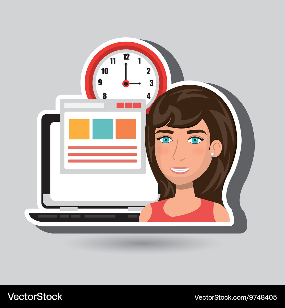 Women with papers isolated icon design Royalty Free Vector