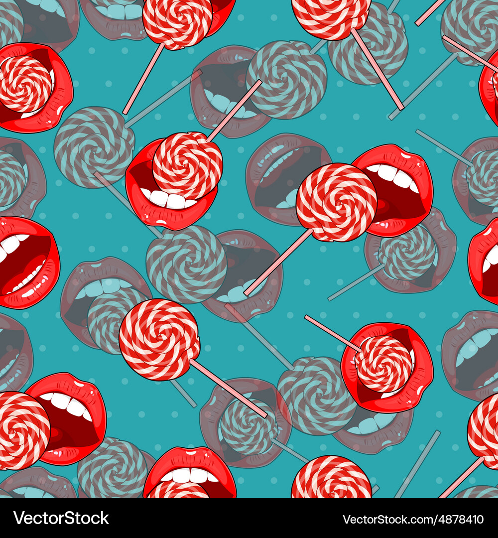 Abstract blue seamless background of candy Vector Image