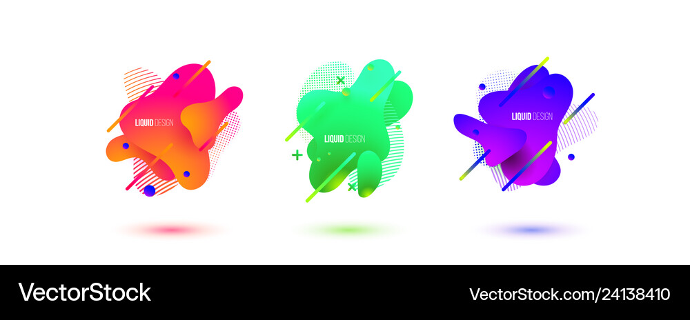 Abstract design set of liquid shapes Royalty Free Vector