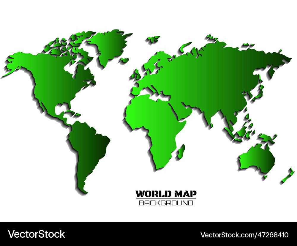 Abstract world map with shadow map of paper Vector Image