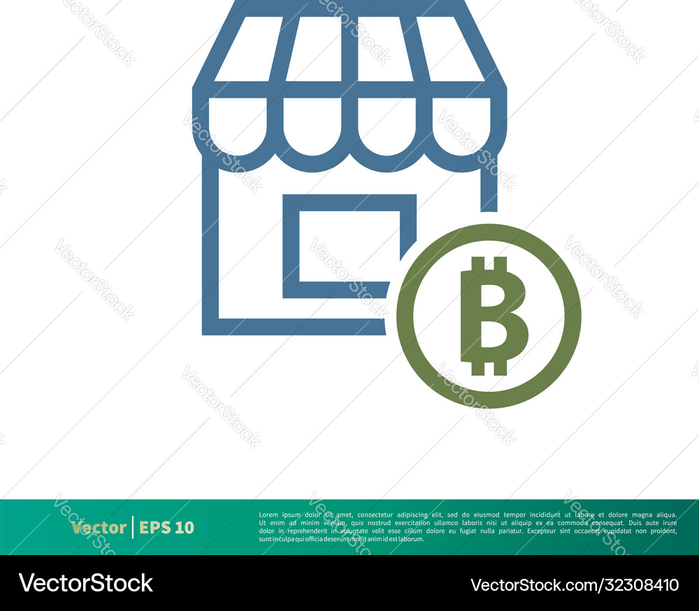 Bitcoin shop store icon logo template design eps Vector Image