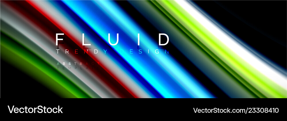 Bright colorful liquid fluid lines on black Vector Image