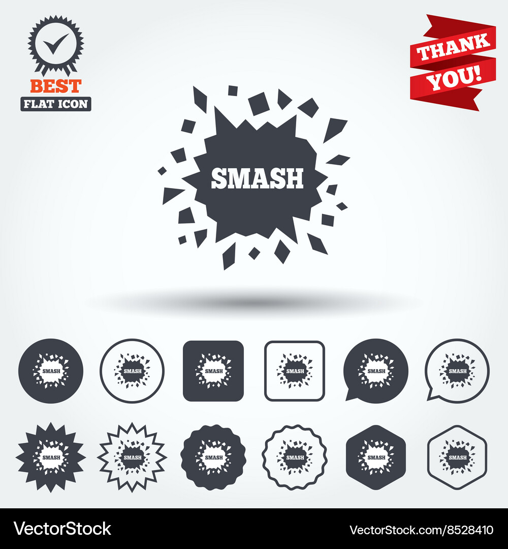 Cracked hole icon smash or break symbol Royalty Free Vector
