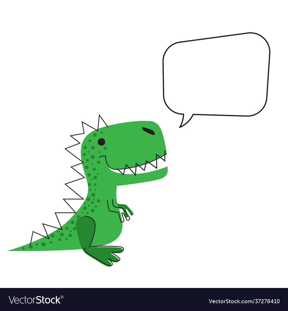 Cute dinosaur with a speech bubble dino Royalty Free Vector