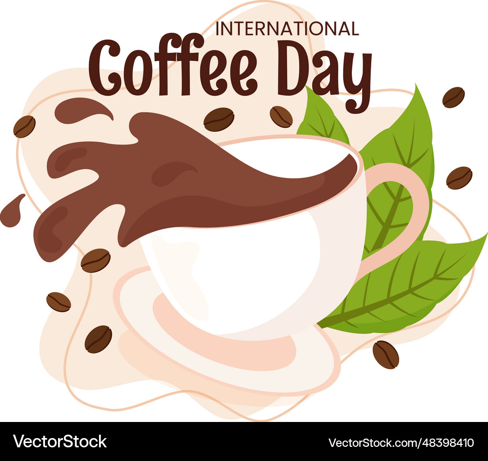 International coffee day on 1st october Royalty Free Vector