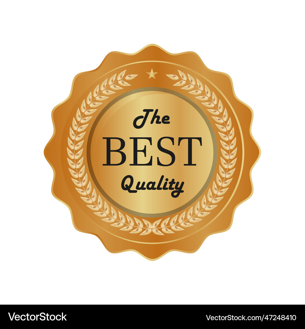 Metal premium round badge Royalty Free Vector Image