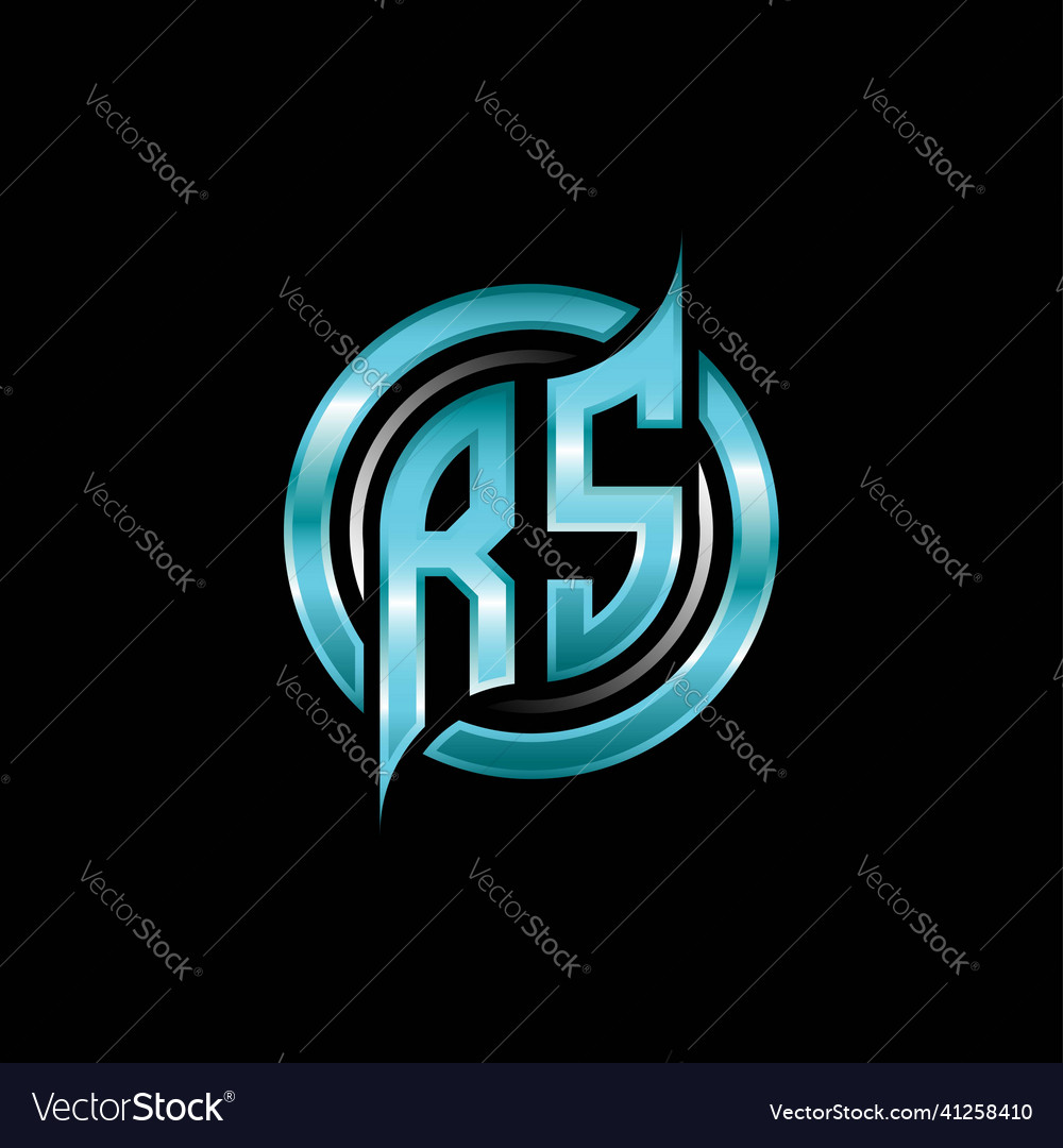 Rs initial monogram logo circle rounded Royalty Free Vector