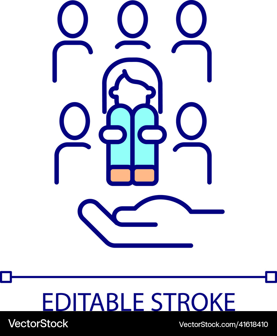 School adaptation support rgb color icon Vector Image