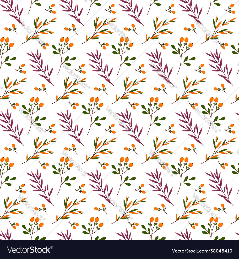 Seamless pattern with branches leaves Royalty Free Vector