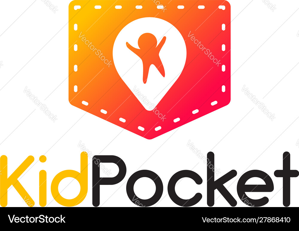 Simple pocket kids logo designs template Vector Image