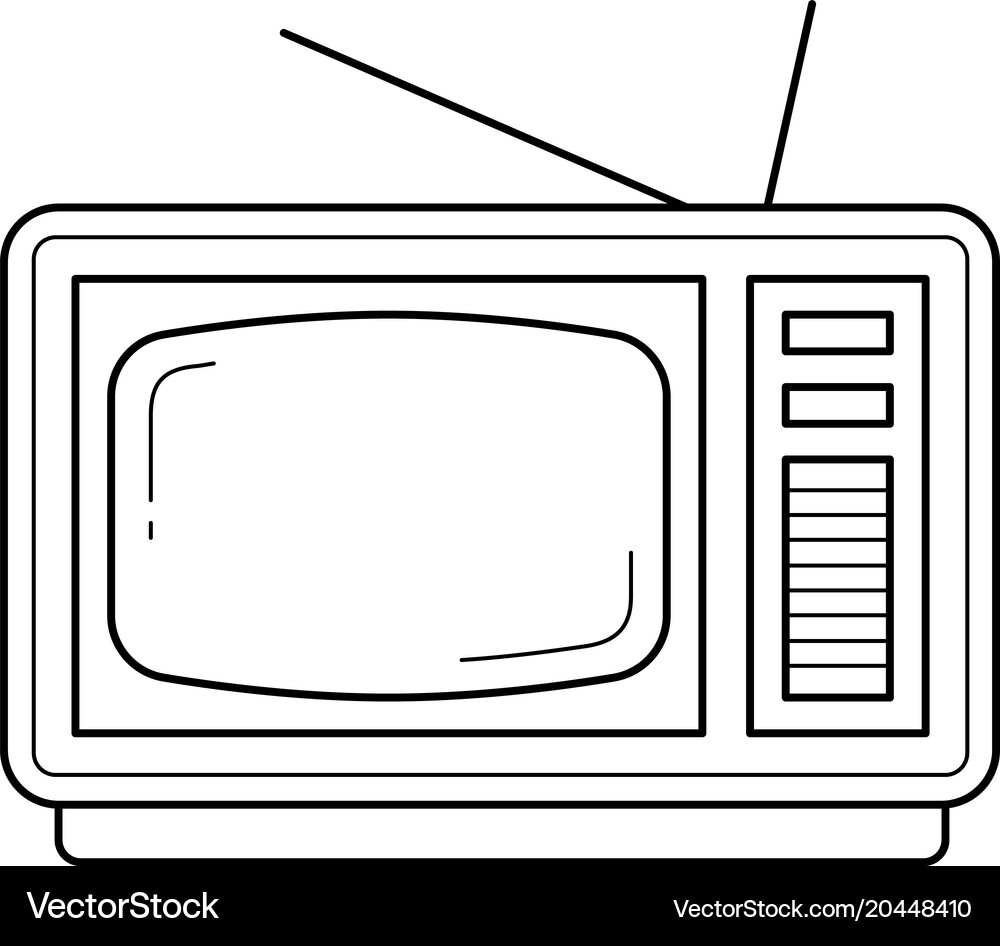 Vintage tv line icon Royalty Free Vector Image