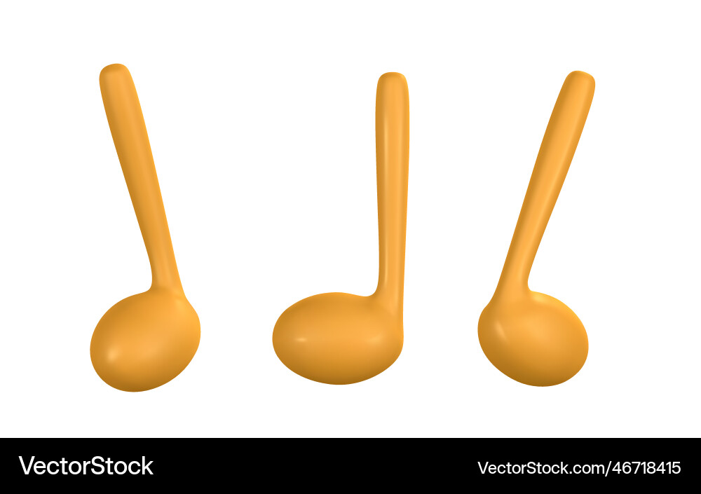 3d music note for music concept design in plastic Vector Image
