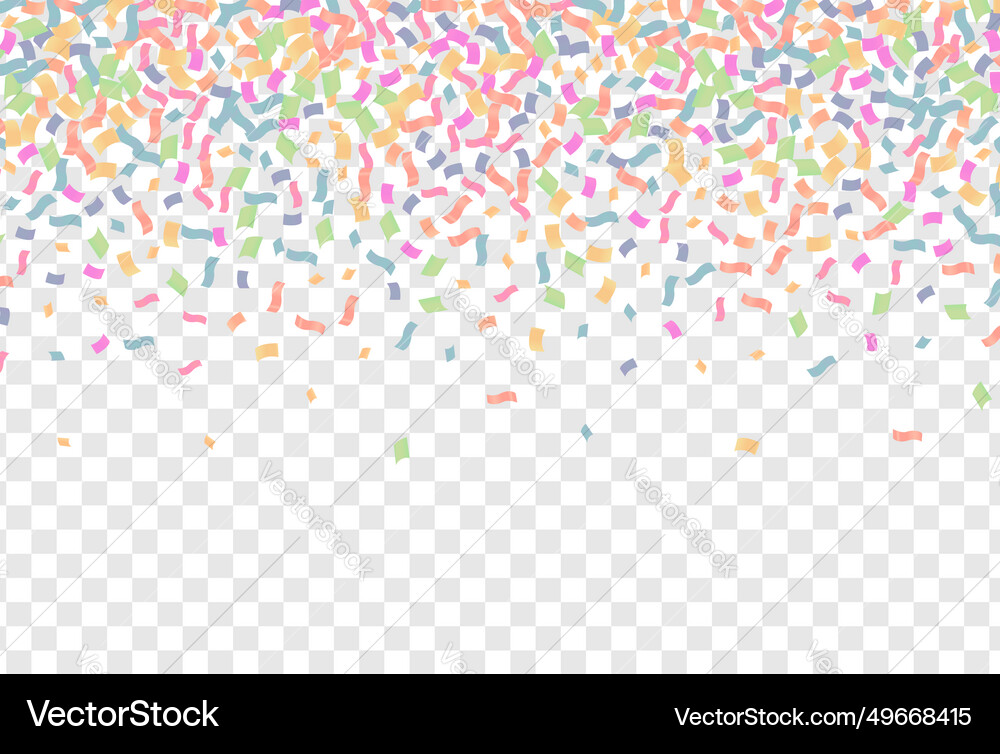 Colorful confetti on transparent background Vector Image