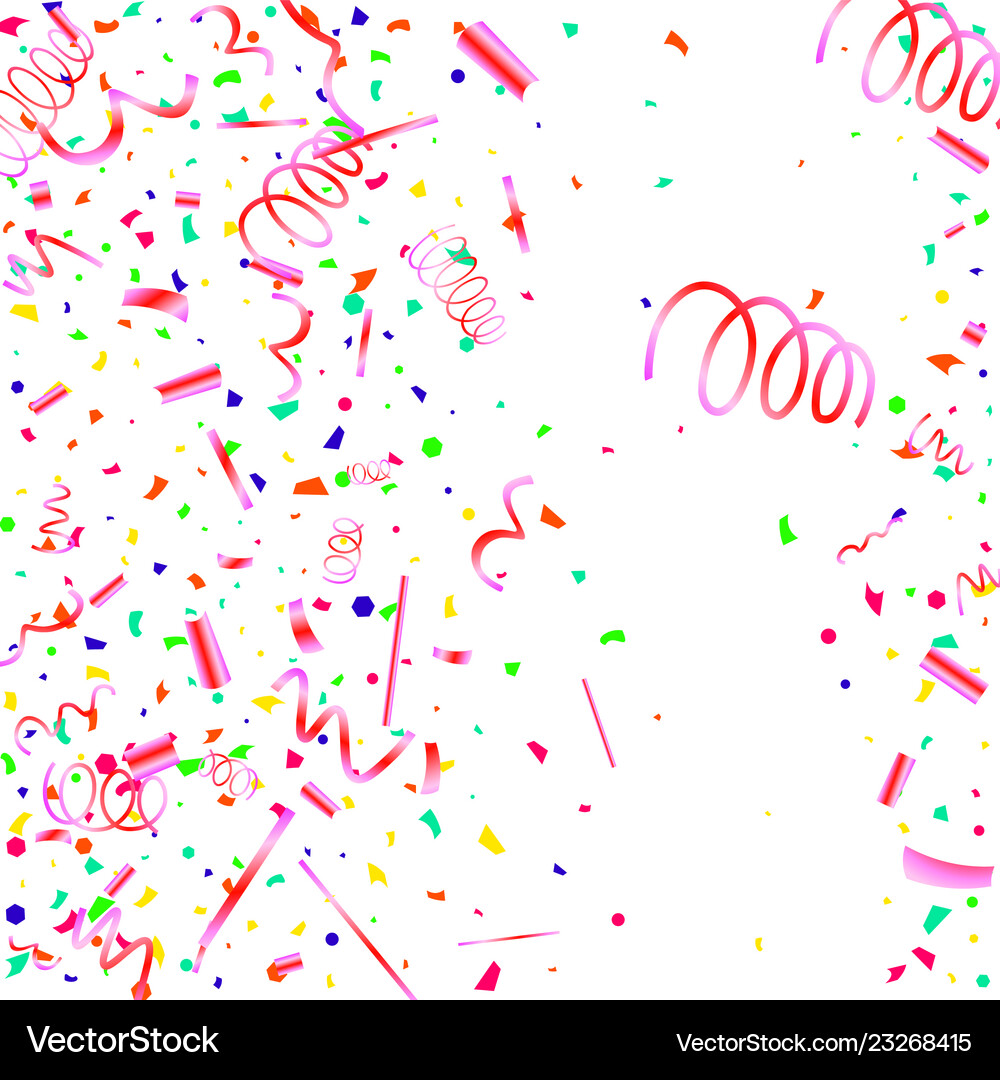 Colorful confetti on white background Royalty Free Vector