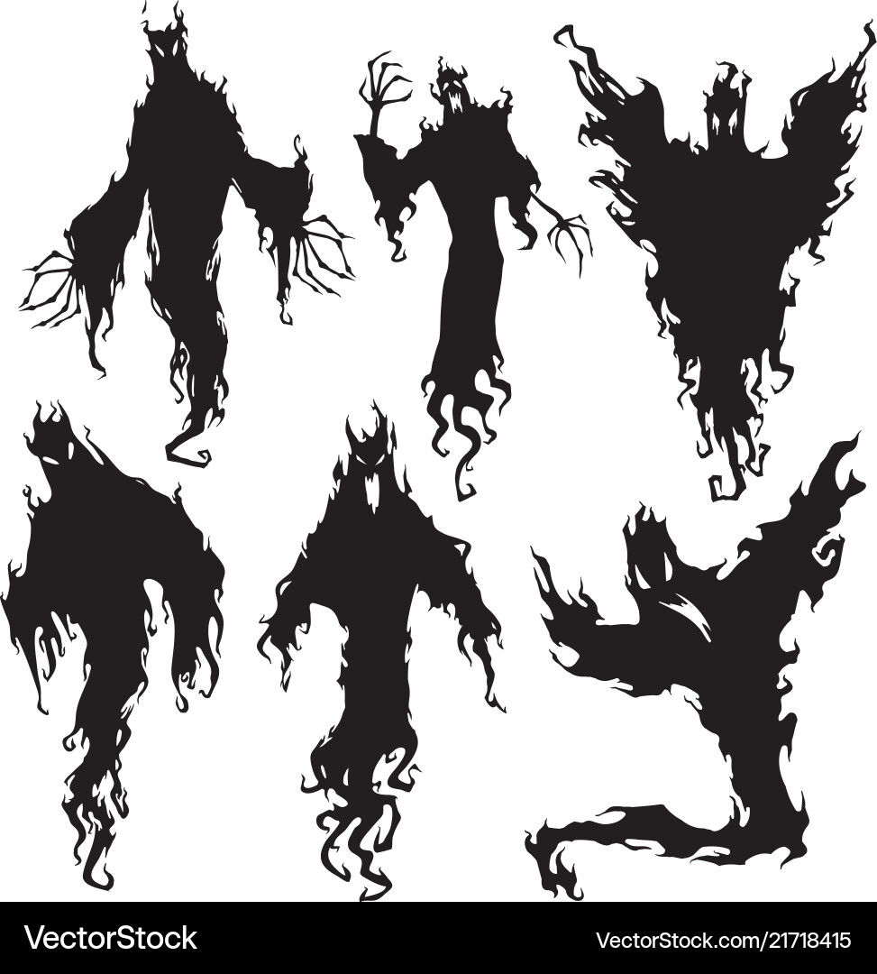 Evil spirit silhouette halloween dark night devil Vector Image