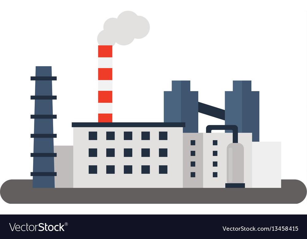 Factory landscape flat Royalty Free Vector Image