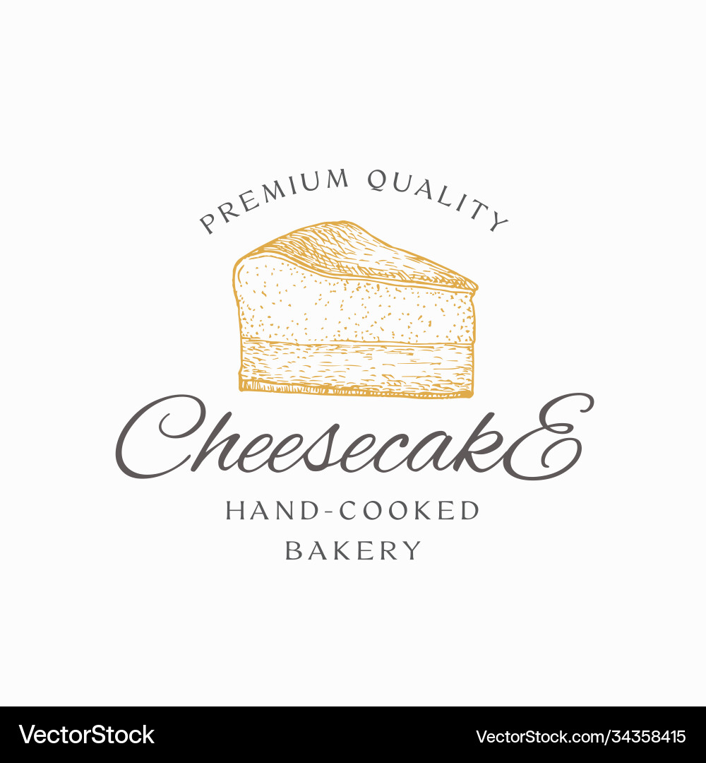 Hand-cooked bakery cheesecake abstract sign Vector Image