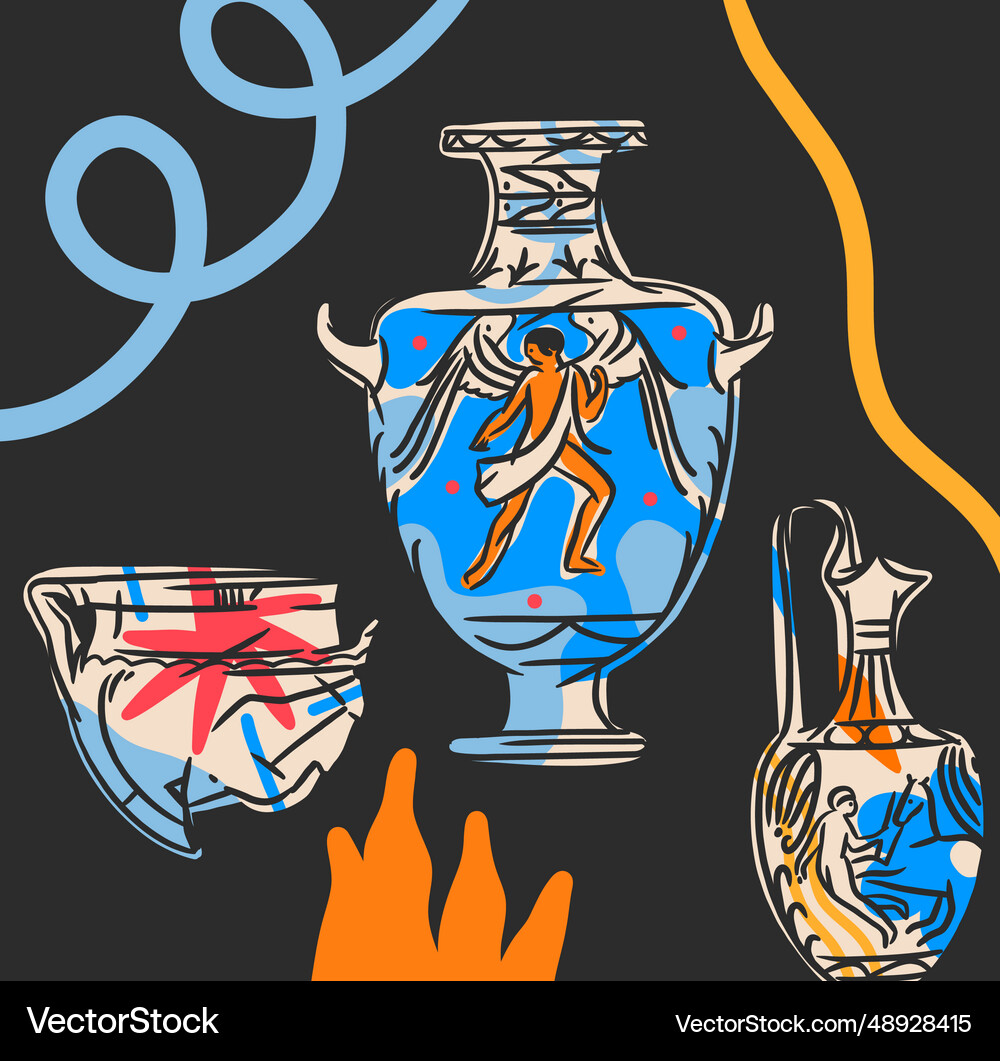 Hand drawn abstract graphic antique Royalty Free Vector