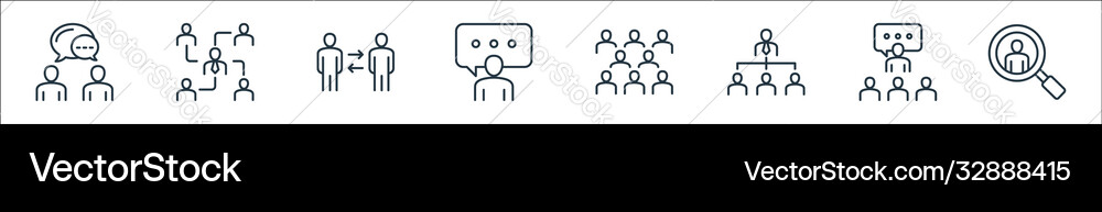 Leadership line icons linear set quality line set Vector Image