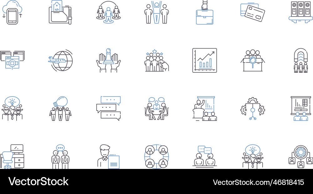 Leadership workshop line icons collection Vector Image