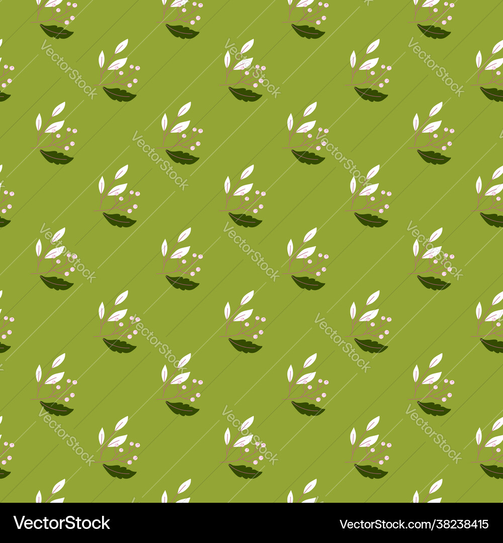 Little white berry branches shapes seamless Vector Image