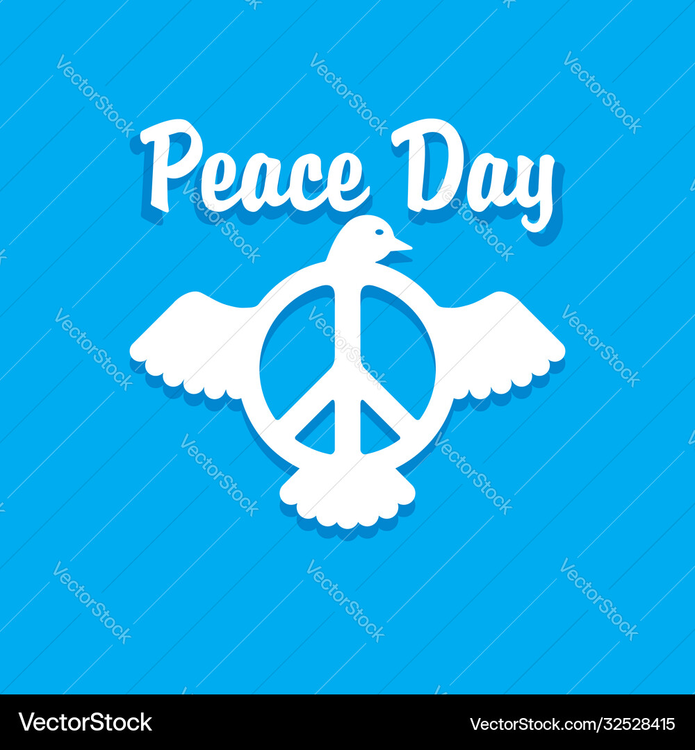 Peace day card - logo with sign Royalty Free Vector Image