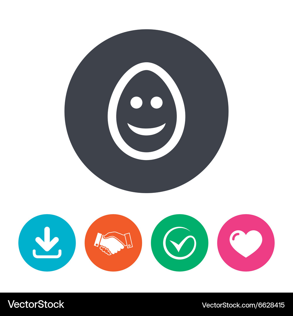 Smile egg face sign icon smiley symbol Royalty Free Vector