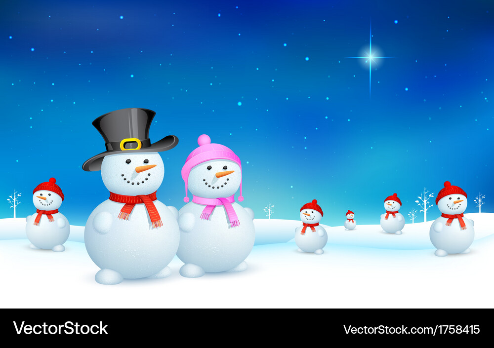 Snowman in Christmas Royalty Free Vector Image