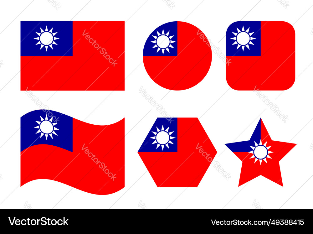 Taiwan flag simple for independence day Royalty Free Vector