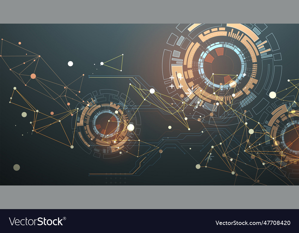 Abstract background with plexus effect scientific Vector Image