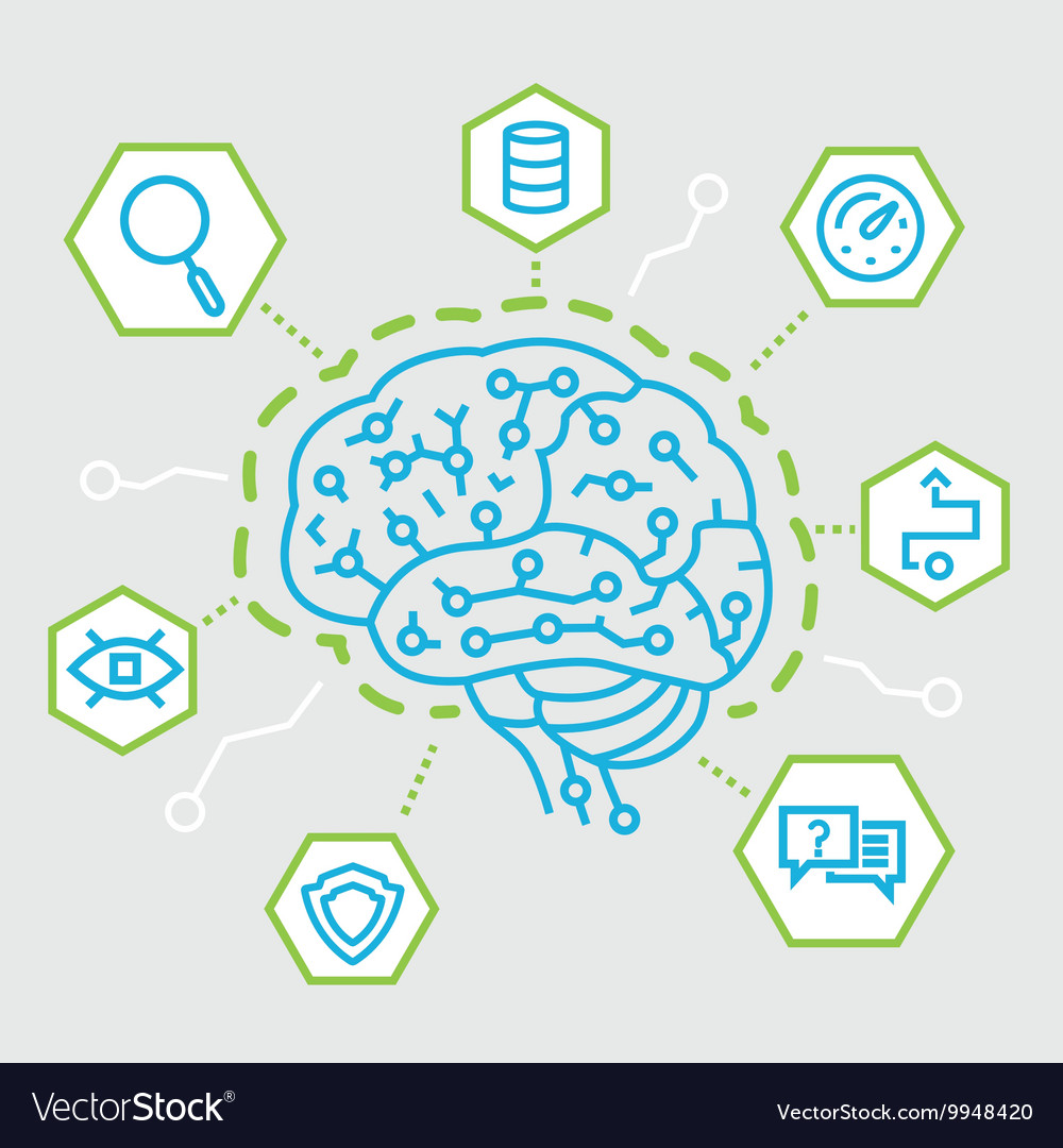 Artificial Intelligence Communication Functions Vector Image